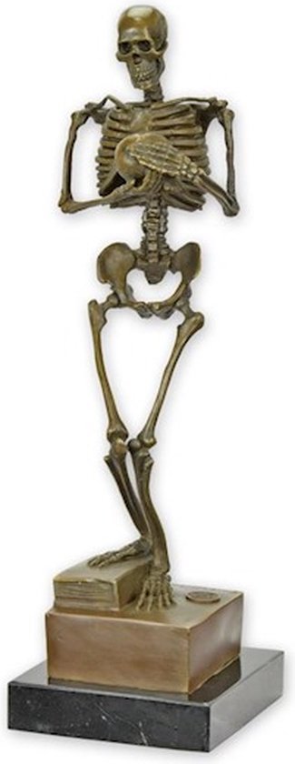Skelet Bronzen Beeld - Bronzen Sculptuur - Brons Beeldje - Skelet met Schedel - Kunst... | bol