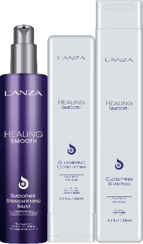 Lanza Healing Smooth Shampoo & Glossifying Conditioner + Smoother Balm ...