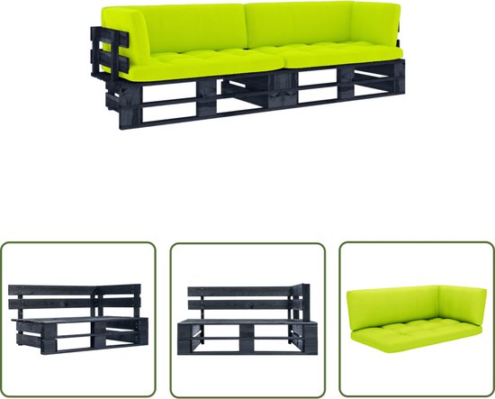 The Living Store Hoekbank Pallet - 110 x 65 x 55 cm - Grenenhout ...