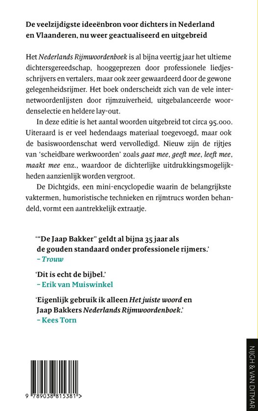 Nederlands Rijmwoordenboek, N.v.t. | 9789038815381 | Boeken | bol