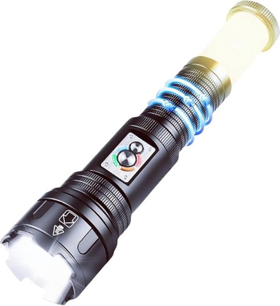 Militaire Zaklamp - LED Zaklamp Oplaadbaar - Waterdicht - Verstelbare Lichtsterkte -... | bol