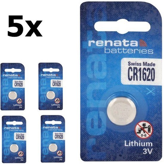 Renata CR1620 3v lithium knoopcelbatterij - 5 Stuks | bol