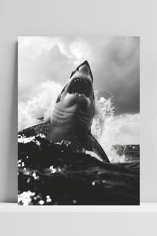 Grote Witte Haai Poster | 3mm DIBOND | Premium Kwaliteit | 61x91cm ...