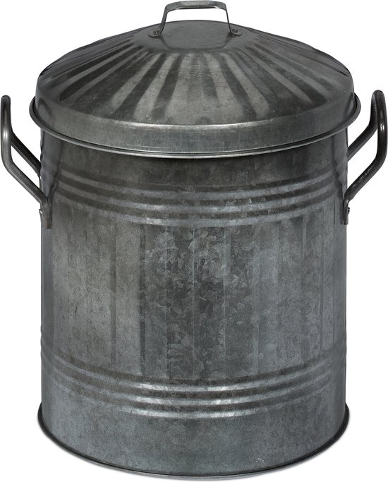 asemmer met deksel - 10 l - handgrepen - metaal - openhaard ...