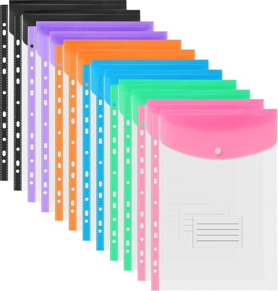 12 Transparante Documententassen A4 - Kunststof Verzamelmappen met ...
