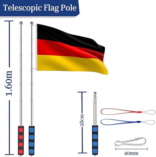 Equivera Vlaggenstok voor aan Huis - Vlaggenmast - Nederlandse Vlag - Koningsdag -... | bol