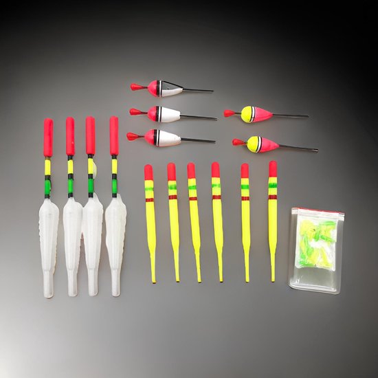 15 Delige Set - Vis Dobber Set - Vissen - Aas - Dobbers – Set van 15 ...