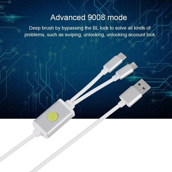 Deep Flash Kabel Edl Voor Wit Tpe - Snelle Flash Kabel Voor Bl Sloten - 9008 Modus -... | bol