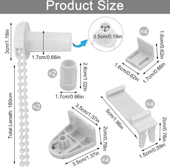 Pièces détachées fenêtre, 2 kit support store enrouleur 17 mm - Kit ...