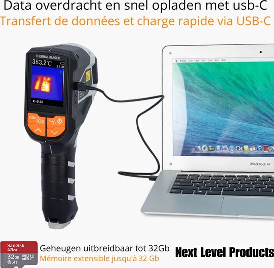Digitale Warmtebeeldcamera -20-1000°C - Warmte camera - 32x32 IR-Pixels ...