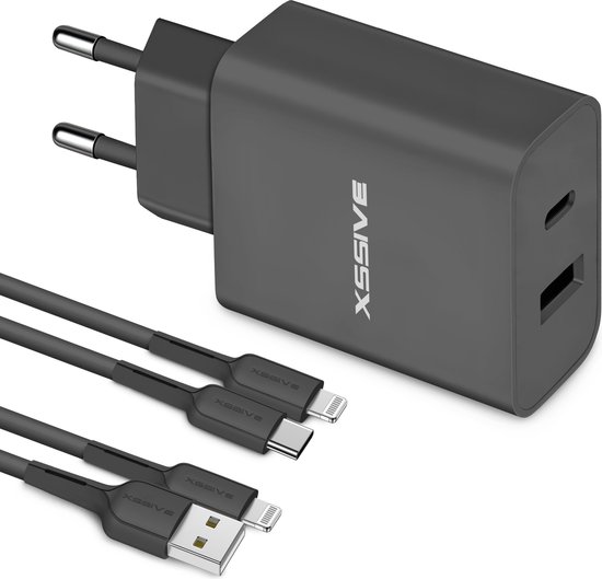 20W Power Adapter met 2 Poorten en 2x geschikt voor Apple Lightning ...