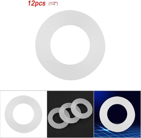 Imperiaal Siliconen O-ringen - Platte afdichting - 12 stuks - Maat 1/2 ...