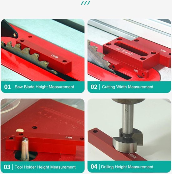 Setup Blocks Woodworking Tools - 9 Piece Precision Aluminum Altimeter ...