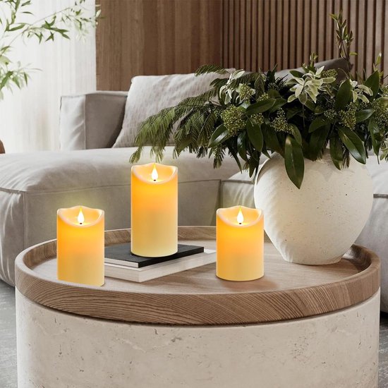 LED Kaarsen Set van 3 - Waterdichte Buitenkaarsen - Flikkerende LED ...