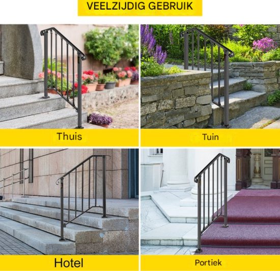 Balustrade trap - Smeedijzeren Leuning - 2-3 treden - 37 cm ...