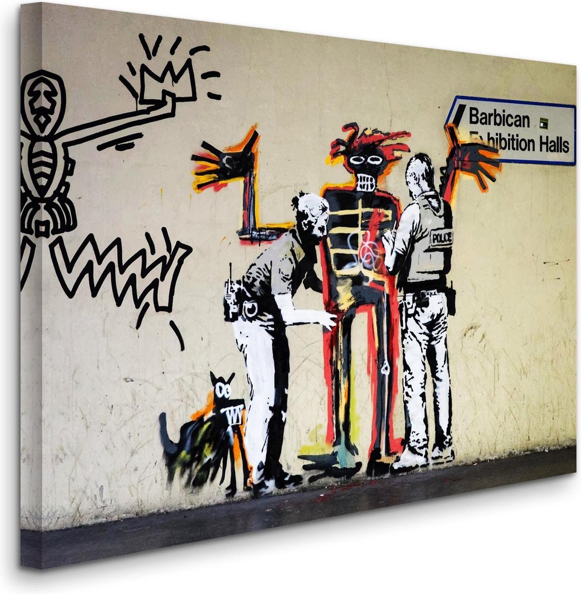BANKSY Banksquiat Basquiat Barbican Canvas Print | bol.com