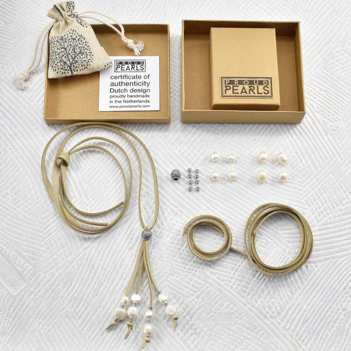 PROUD PEARLS® DIY doe-het-zelf prachtige Bohemian ketting met echte ...