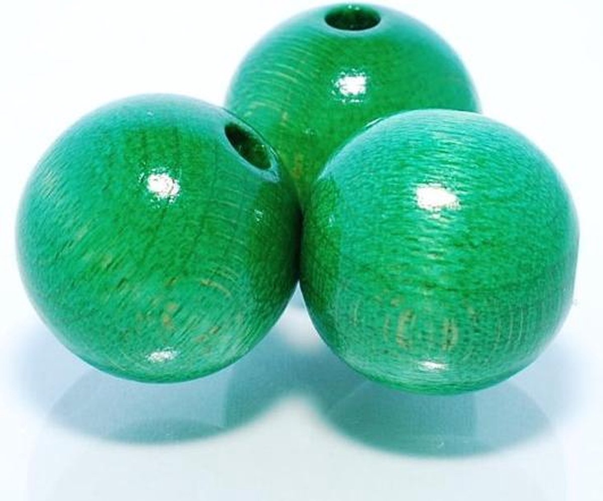 Houten kraal 12 mm grasgroen, 30 st | bol