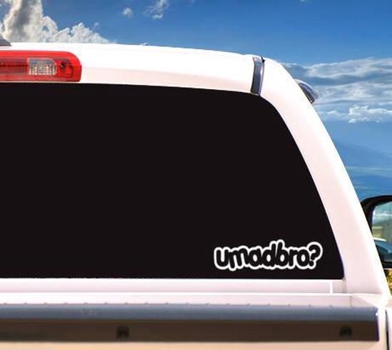 Autosticker 'umadbro?' — 10 / Wit | bol