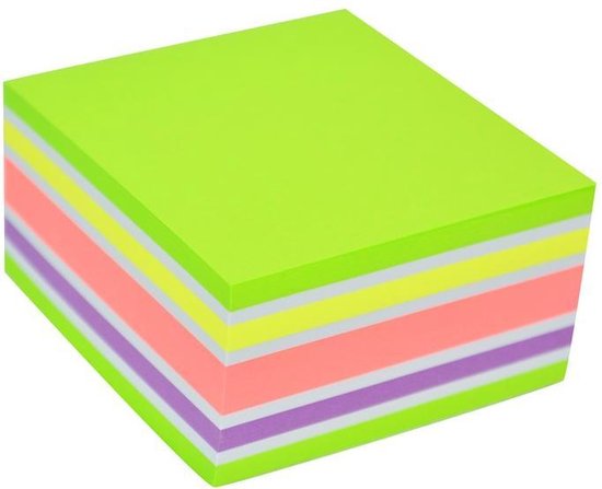 Stick'n Sticky Notes Kubus - 76x76mm - Neon Pastel Mix - Groen - 400 ...