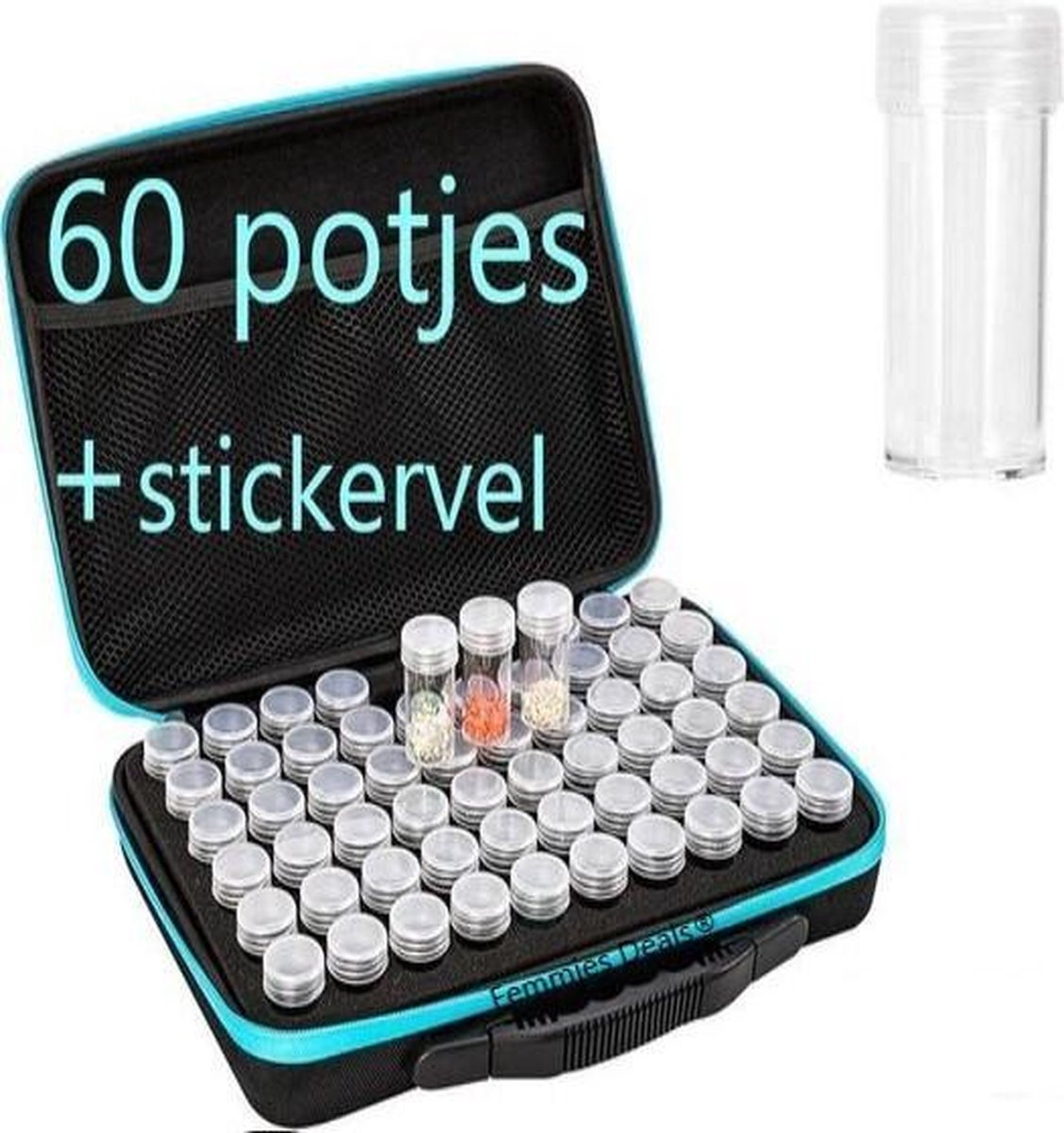 Opbergbox koffer Diamond Painting - Blauw - 60 Potjes - Opbergdoos ...