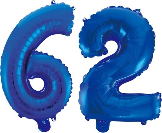 Folieballon 62 jaar blauw 86cm | bol.com