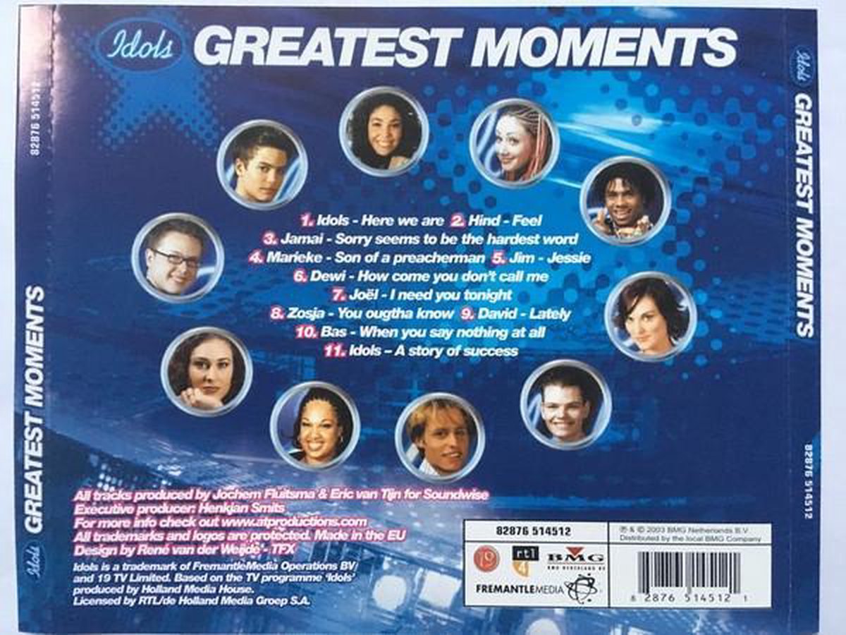 Idols - Greatest Moments, various artists | CD (album) | Muziek | bol.com