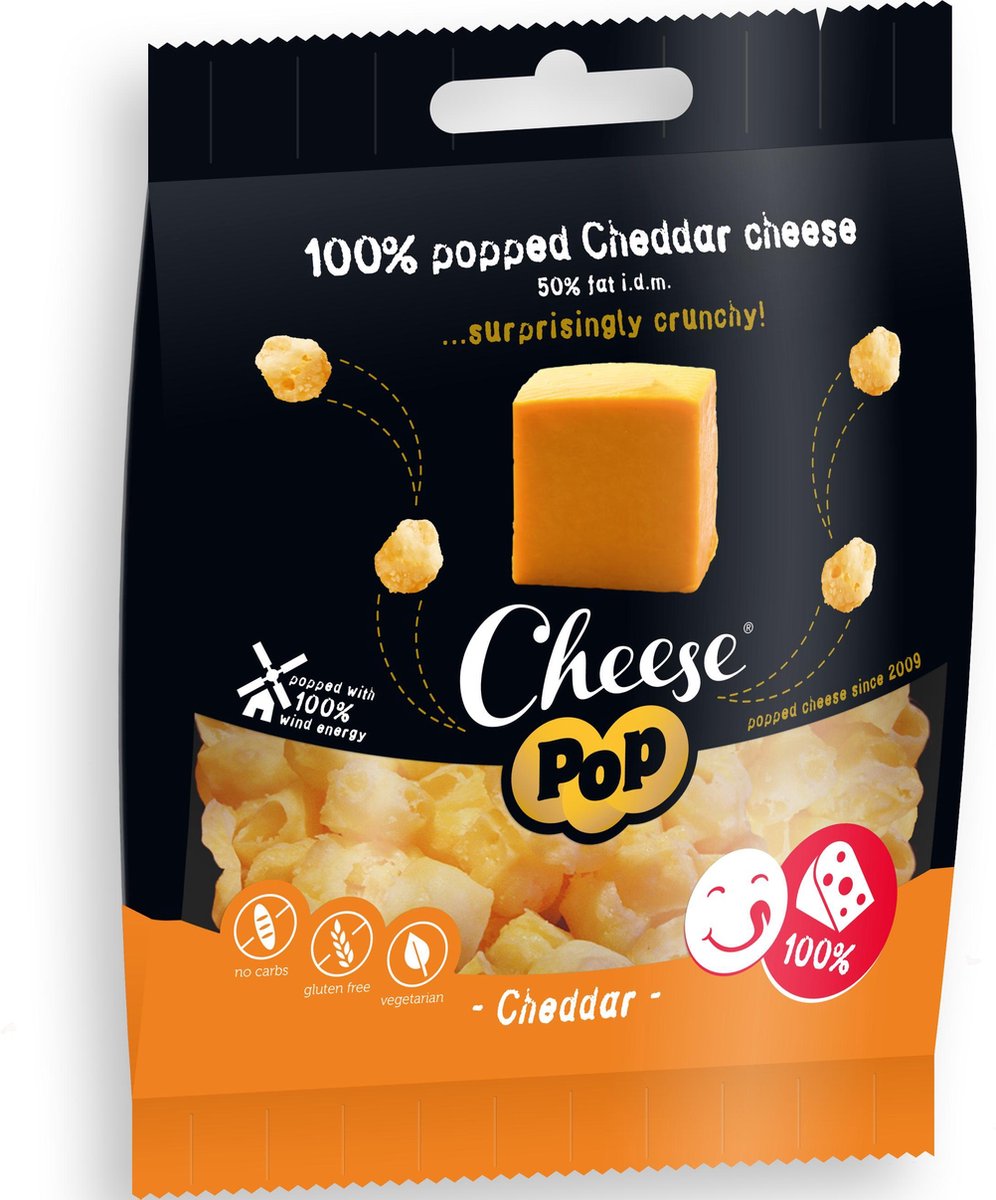 Cheese Pop | Snackpack Gepofte Cheddar Kaas | Doos | 17 x 20 g | Snel ...