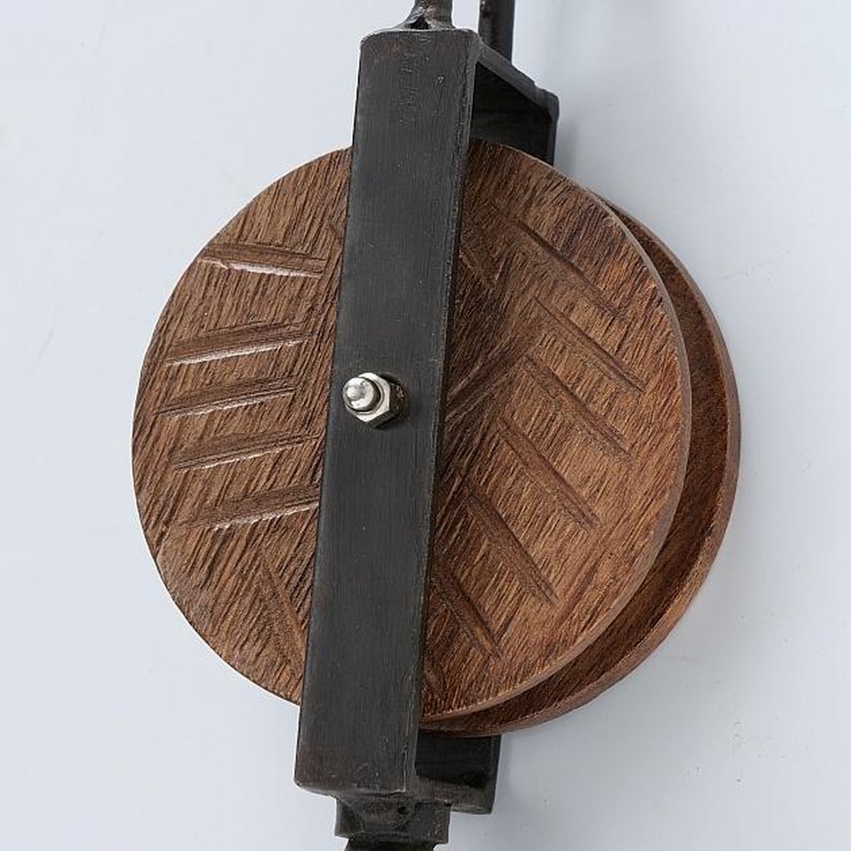 Katrol - 57cm - Decoratie - Bruin - Gietijzer - industrieel - incl ...