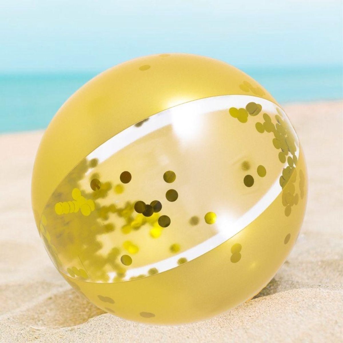Orange85 Strandbal - Opblaasbaar - Bal - Goud - Glitter - 50 cm ...