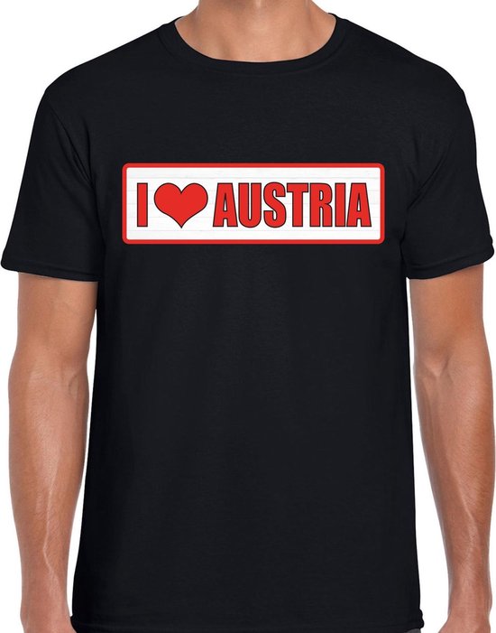 I love Austria / Oostenrijk landen t-shirt met bordje in de kleuren van ...