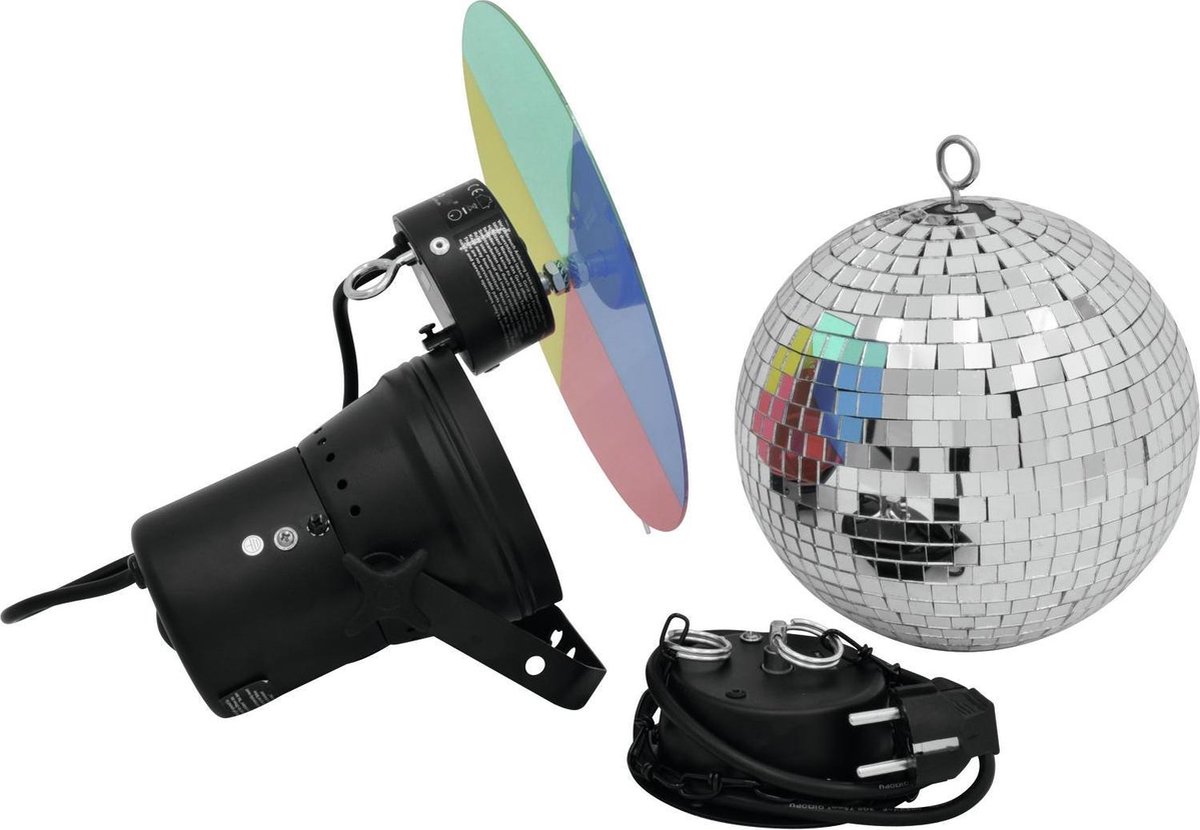 EUROLITE Discobal set met motor en pin spot - Spiegelbol - Discobol ...