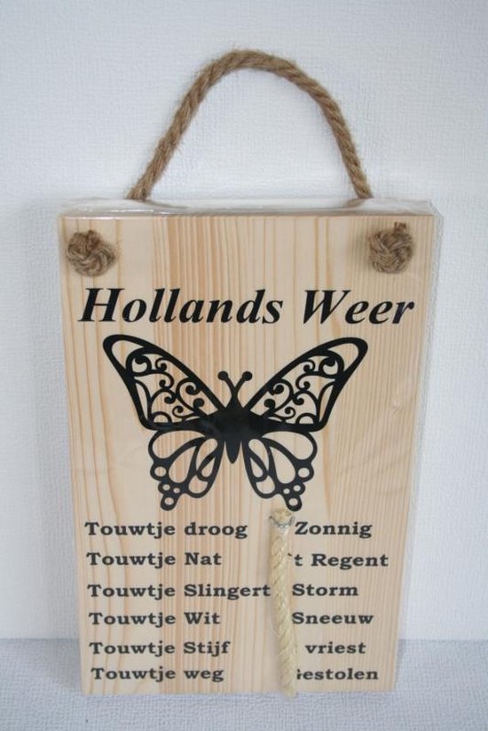 Hollands Weerbericht - Touwtje - Tekstbord - Vlinder - Cadeau | bol