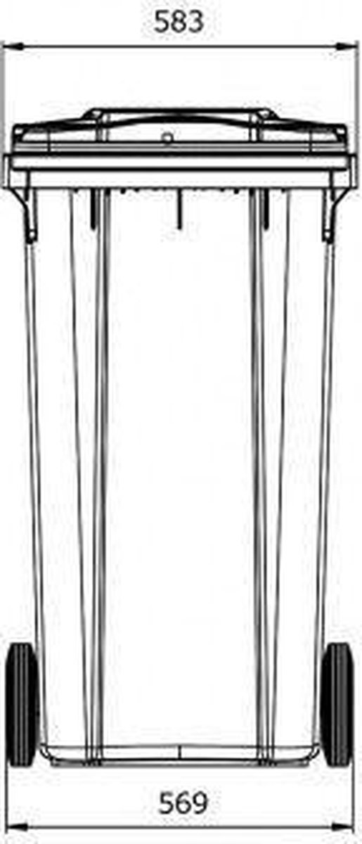 Afvalcontainer 240 liter grijs met oranje deksel | bol