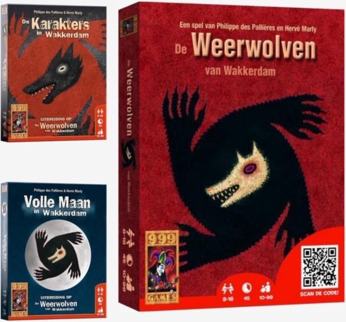 bol.com | De Weerwolven van Wakkerdam + De Karakters en Volle Maan - 999 Games | Games