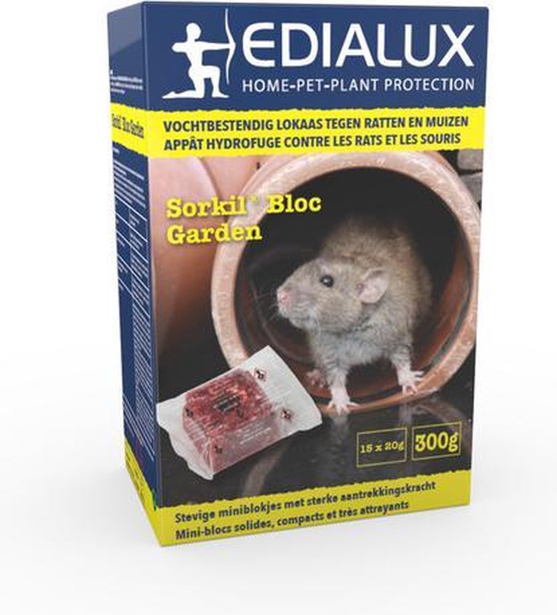 Sorkil bloc Garden 300gr - vochtbestendig lokaas (vergif) tegen ratten ...