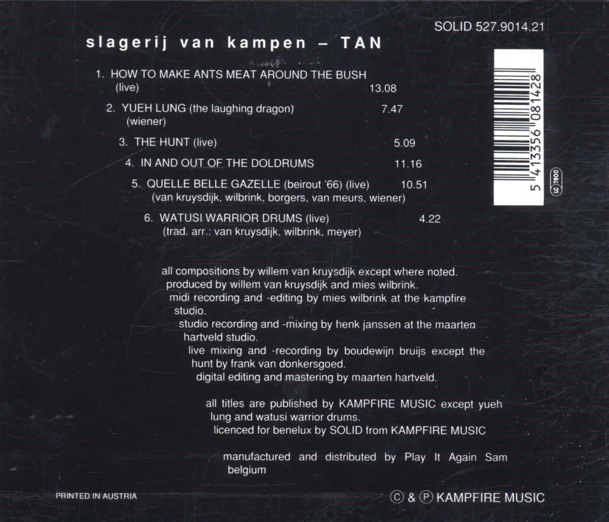 Slagerij Van Kampen - Tan (CD), Slagerij van Kampen | CD (album ...