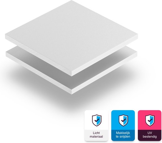 Geschuimd PVC plaat 3 mm dik - 80 x 50 cm - Wit | bol.com