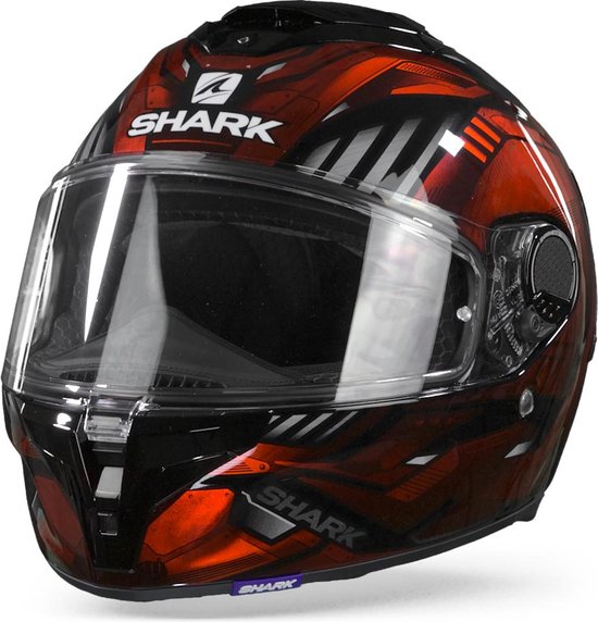 SHARK SPARTAN GT REPLIKAN KUR BLACK CHROME RED FULL FACE HELMET 2XL ...