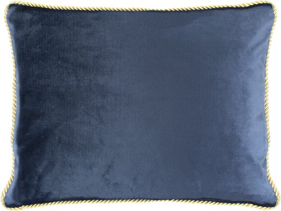 half kussen fluweel goud navy 35x45cm | bol
