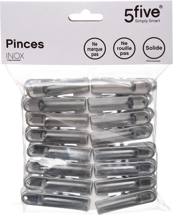 5Five wasknijpers - 96x stuks - van RVS - Was ophangen - Was knijpers ...