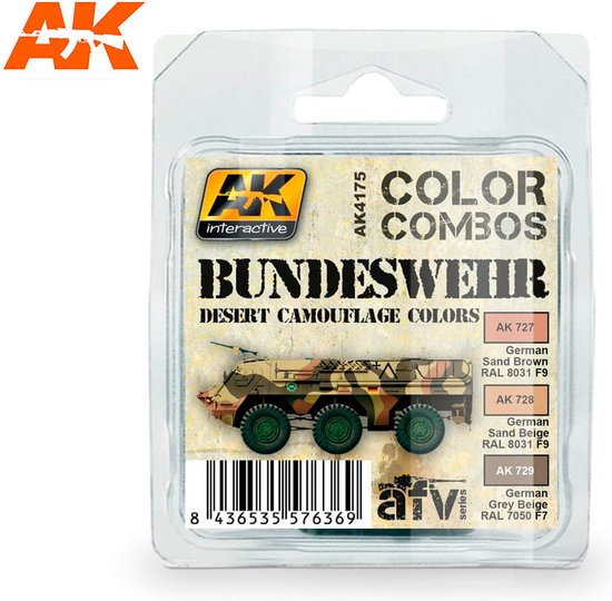 AK Interactive AK 4175 - Bundeswehr Desert Camouflage Colors Combo verf ...