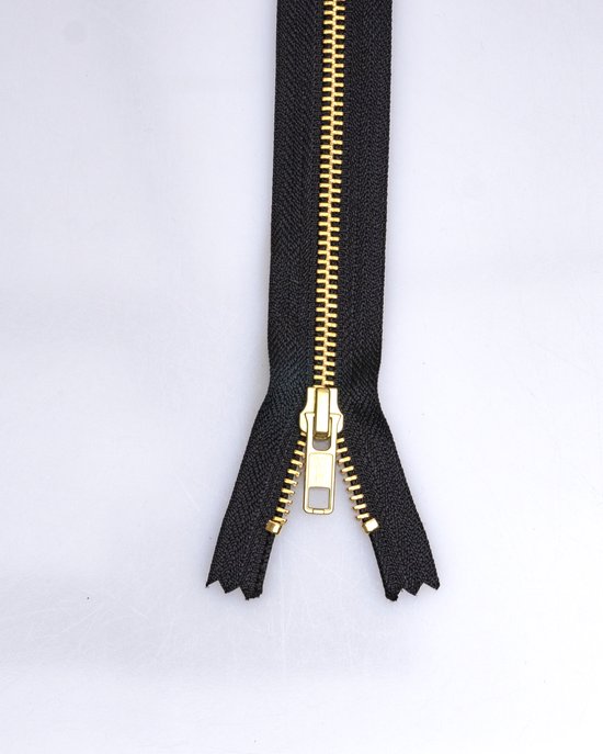 YKK Metalen rits - maat 5 - goud - 15cm - zwart - niet-deelbaar, geschikt voor o.a.... | bol.com