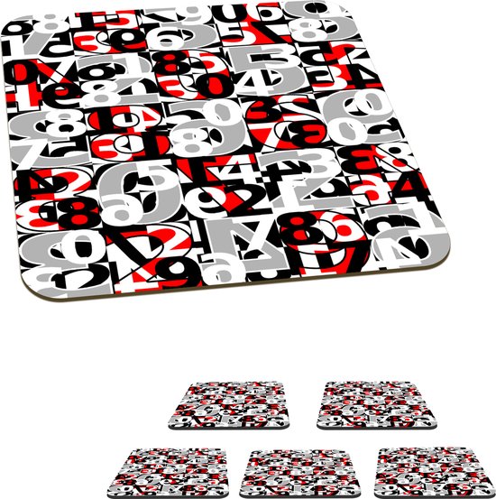 Onderzetters voor glazen - Cijfers - Abstract - Patroon - Getal - 10x10 ...
