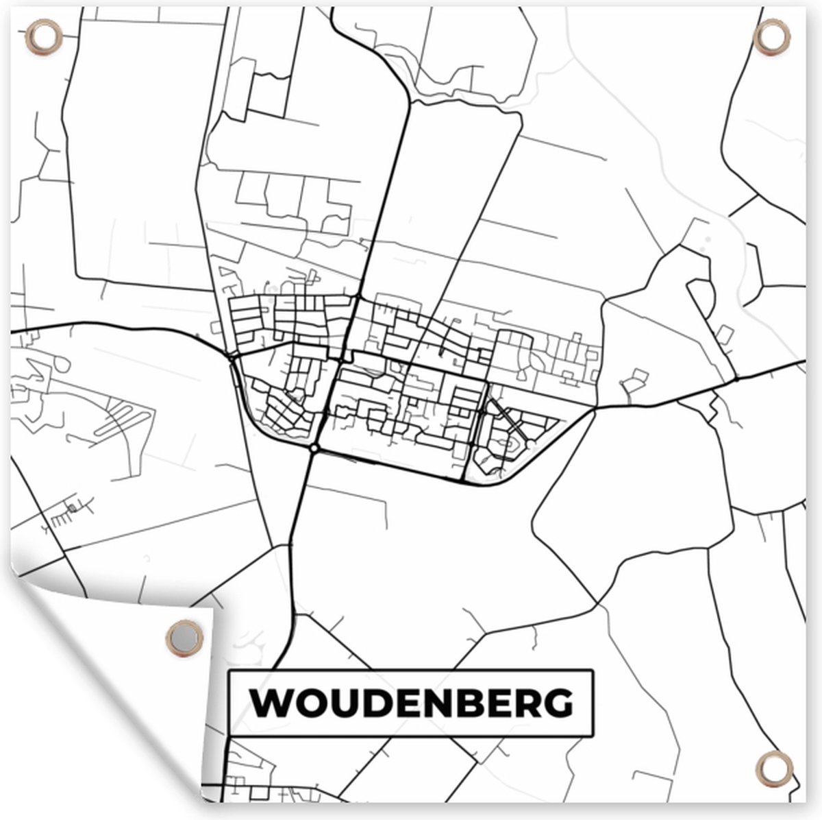 Tuin poster Plattegrond - Woudenberg - Kaart - Stadskaart - 200x200 cm ...