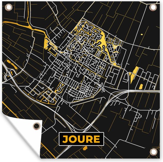 Tuinposters Joure - Black and Gold - Stadskaart - Plattegrond - Kaart ...