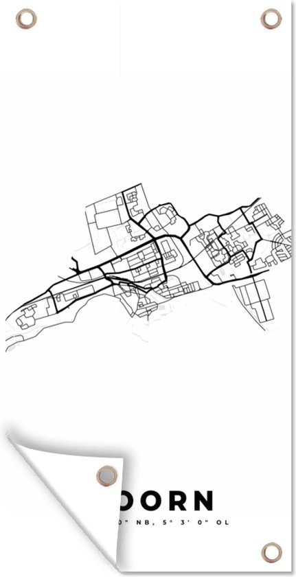 Tuinposter Nederland – Hoorn – Stadskaart – Kaart – Zwart Wit ...