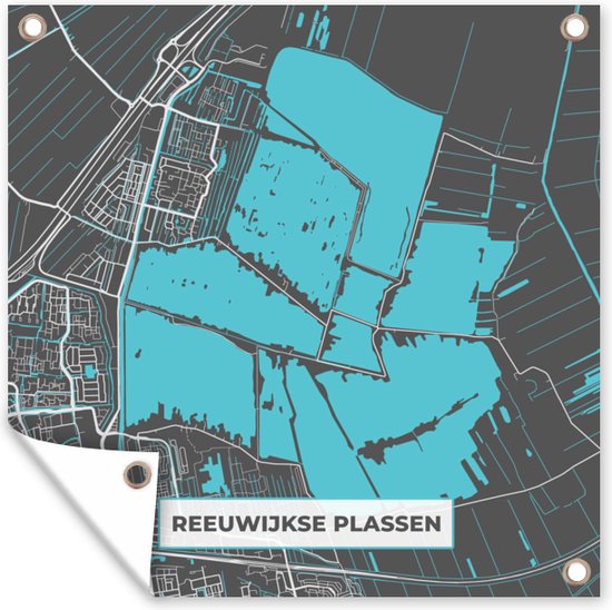 Tuindoek Plattegrond - Reeuwijkse Plassen - Stadskaart - Water - Kaart ...