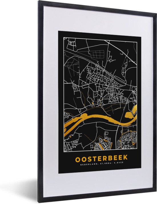 Fotolijst incl. Poster - Oosterbeek - Stadskaart - Plattegrond ...