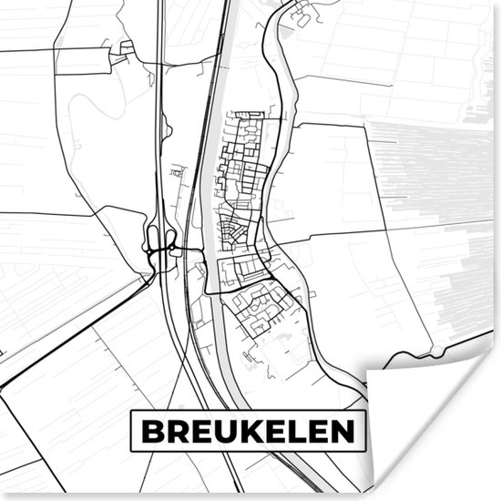 Poster Breukelen - Plattegrond - Zwart Wit - Kaart - Nederland ...